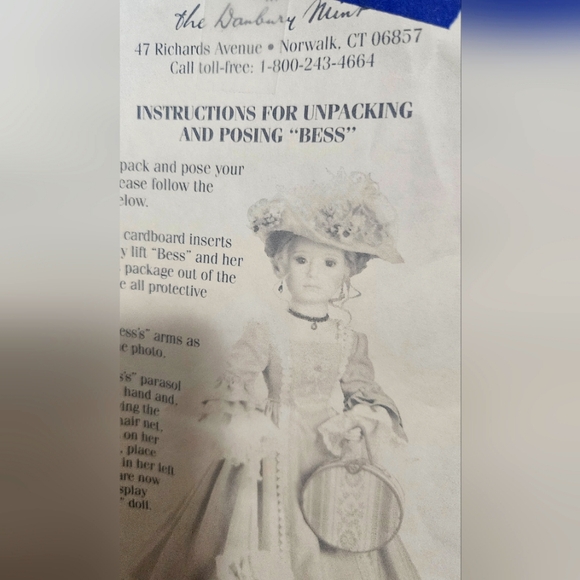 Danbury Mint | Other | Danbury Mint Victorian Style Porcelain Bess Doll ...